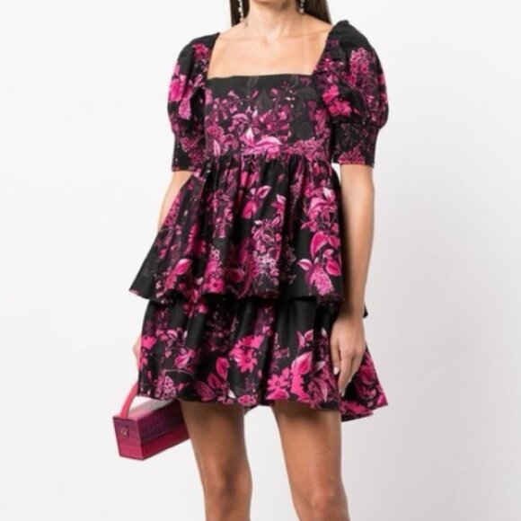 Alice + Olivia | Dresses | Alice Olivia Emmalou Dress 8 Boho Black ...